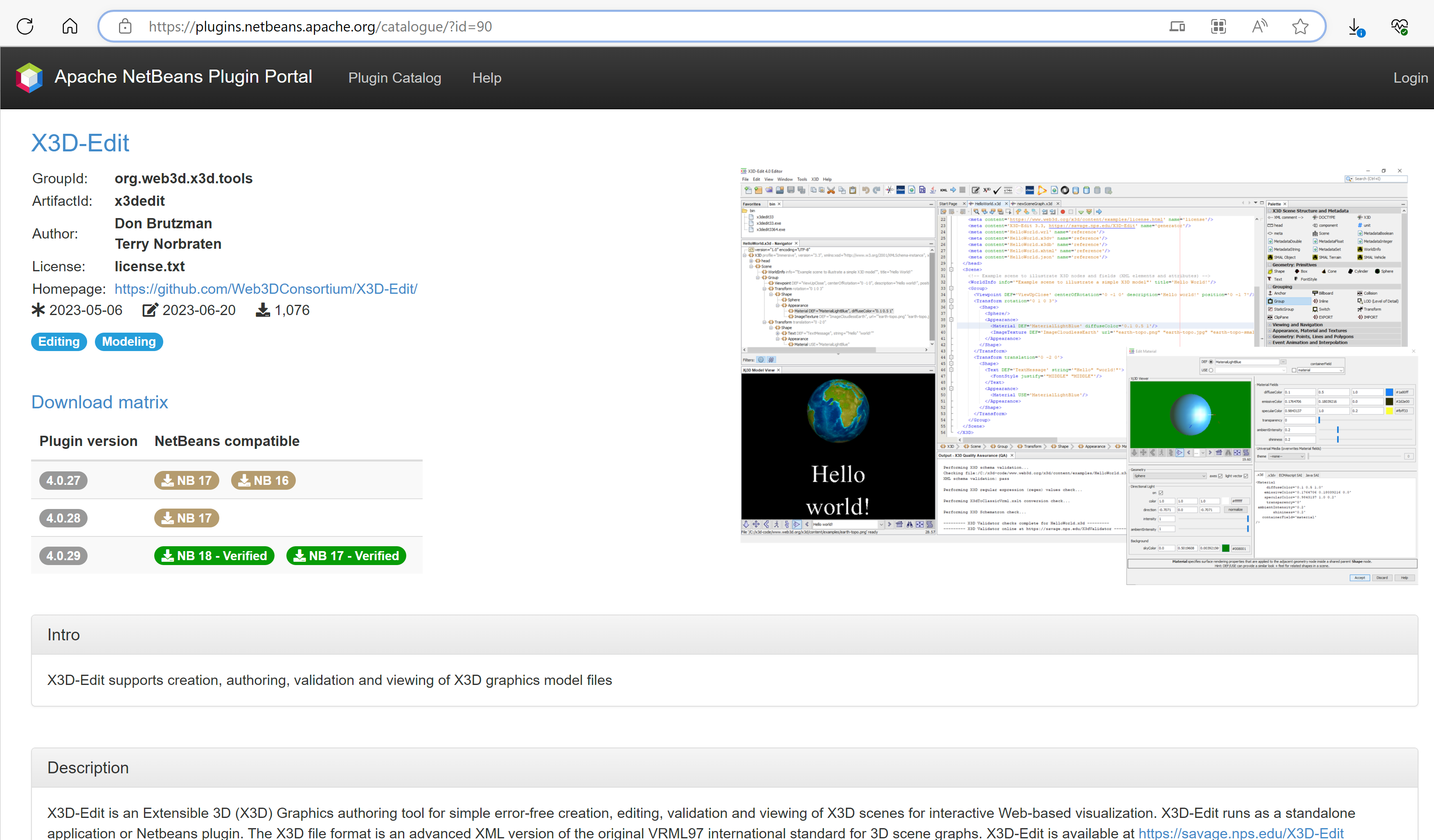 X3D-Edit 4.0 Authoring Tool for Extensible 3D (X3D) Graphics